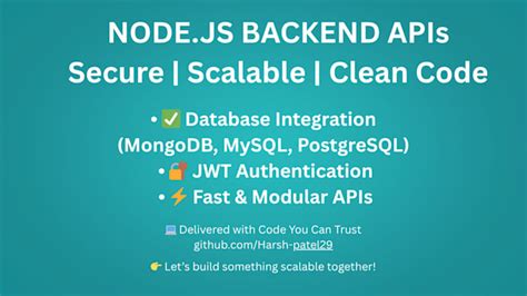 Build Secure And Scalable Backend Apis Using Nodejs And Express By Harshpatel2907 Fiverr