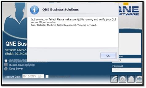 workstation cannot login qne software qls connection failed qne