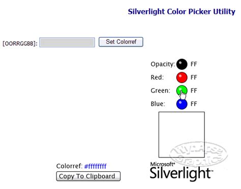 Silverlight Colorpicker Utility