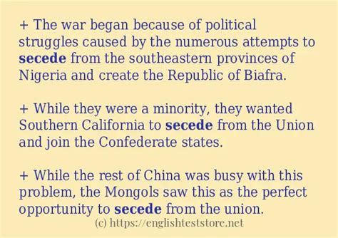 Secede Sentence Examples Englishteststore Blog