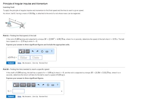 Solved To Apply The Principle Of Angular Impulse And Chegg