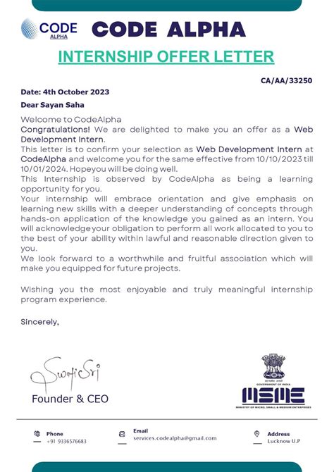 Sayan Saha On Linkedin Codealpha Web