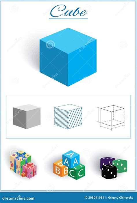 Cube Image Of Volumetric Geometrical Figure With Examples Of Such