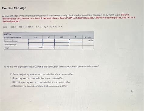 solved exercise 13 3 algo a given the following information