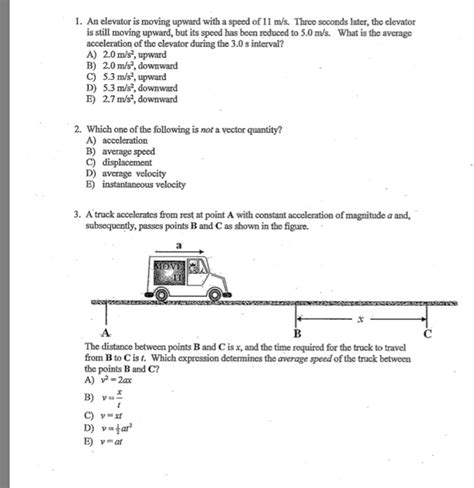 solved 1 an elevator is moving upward with a speed of 11