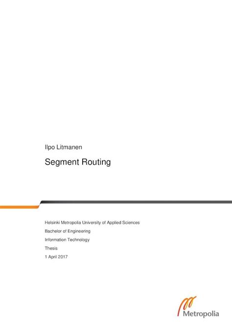 Pdf Segment Routing Connecting Repositories · Segment Routing Is A