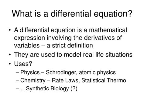 PPT Applications Of Differential Equations In Synthetic Biology PowerPoint Presentation ID