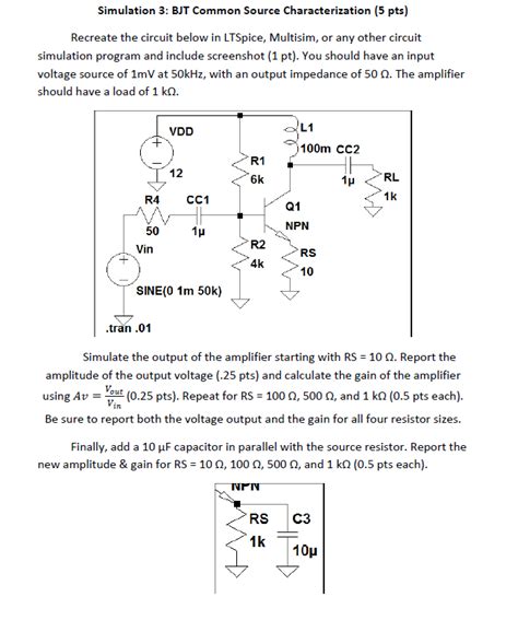 recreate the circuit below in ltspice multisim or