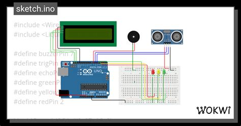 Sensor Parkir Mobil Led Wokwi Esp32 Stm32 Arduino Simulator