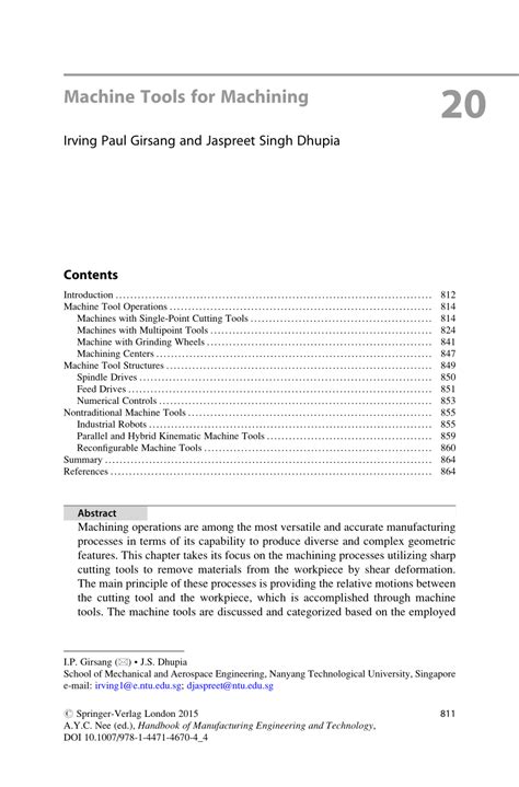 pdf machine tools for machining