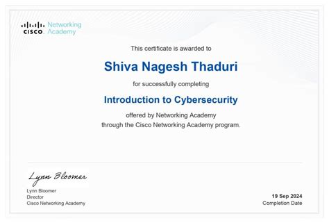 Cybersecurity Cisconetworkingacademy Learningjourney Cyberawareness Shiva Nagesh Thaduri