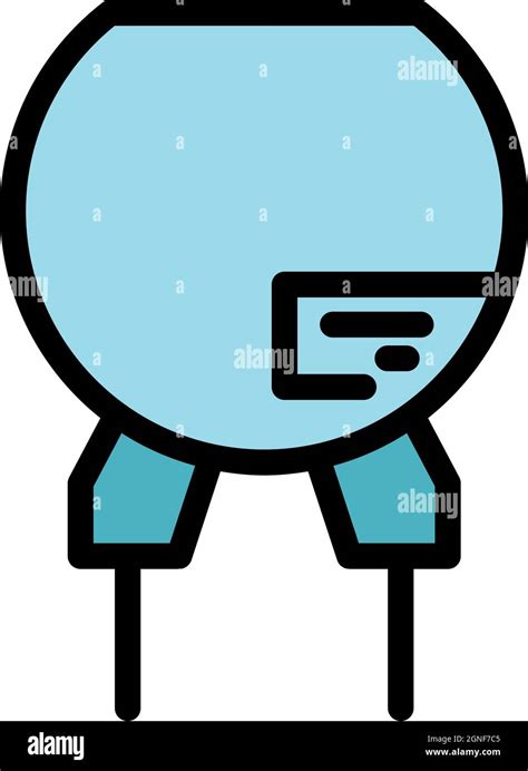 Variable Resistor Icon Outline Variable Resistor Vector Icon Color Flat Isolated Stock Vector