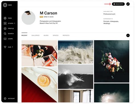 How To Create And Manage Your Vsco Site The Vsco Help Center