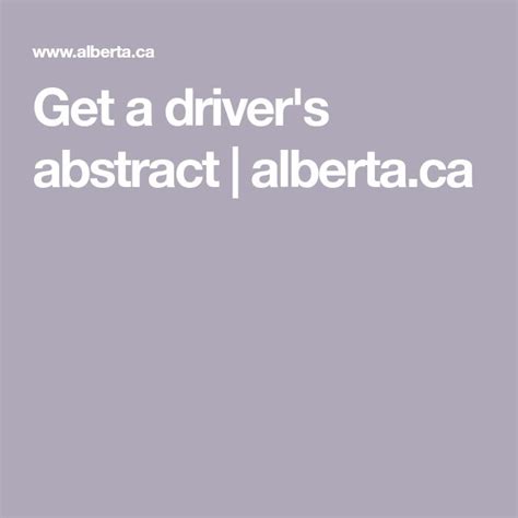 Get A Drivers Abstract Alberta Ca Abstract Drivers