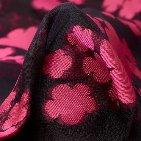 Jacquard Organza Floral Raspberry F000037308