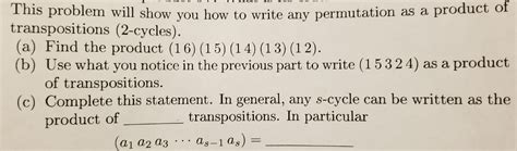 Solved Permutations Abstract Algebra Question4