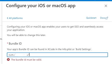 Ios Azure App Registration Doesnt Not Allow Wildcard Bundleid