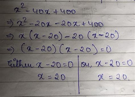 x² - 40х + 400[tex]x2 - 40x + 400[/tex] - Brainly.in