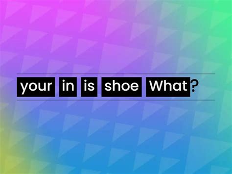 Syntax Word Order Unjumble