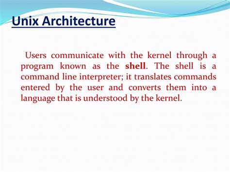 Unix Operating System Architecture With File Structure Pptx