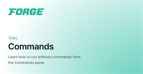 commands laravel forge