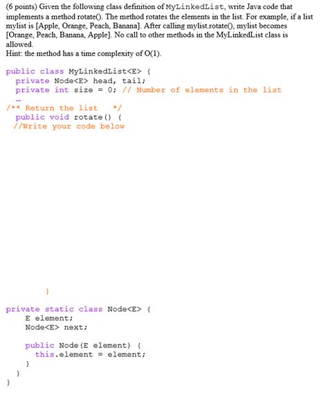 solved 6 points given the following class definition of