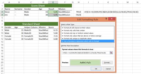 Match Excel Change Background When Gender Age And Value Cell Better Than Other Sheet Stack