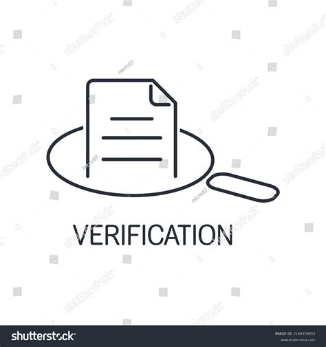 Document Verification Vector Linear Icon Isolated Stock Vector Royalty Free