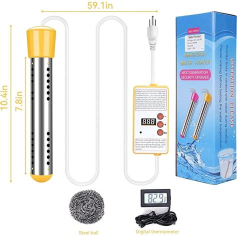 Immersion Water Heater 1500w Electric Submersible Water Heater With