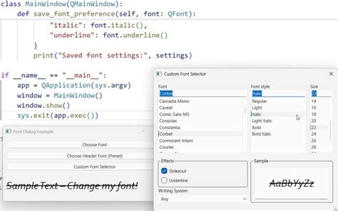QFontDialog In PyQt6 Create And Customize Font