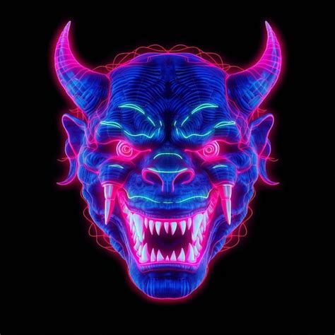 Premium Photo A Drawing Of A Monster With A Purple Face And The Words