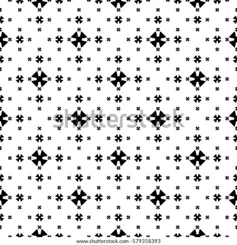 Vector Monochrome Seamless Pattern Simple Minimalist Stock Vector