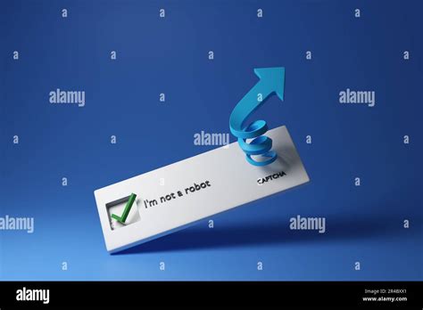 3d Style Of Captcha Challengeresponse Test With A Green Tick On Blue