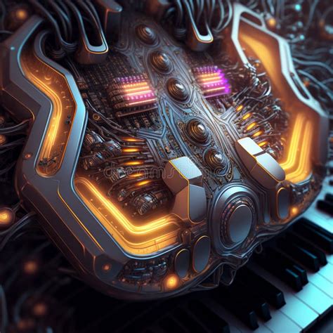 Futuristic Modular Synthesizer Stock Illustration Illustration Of