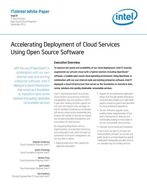 pdf accelerating deployment of cloud services using open source