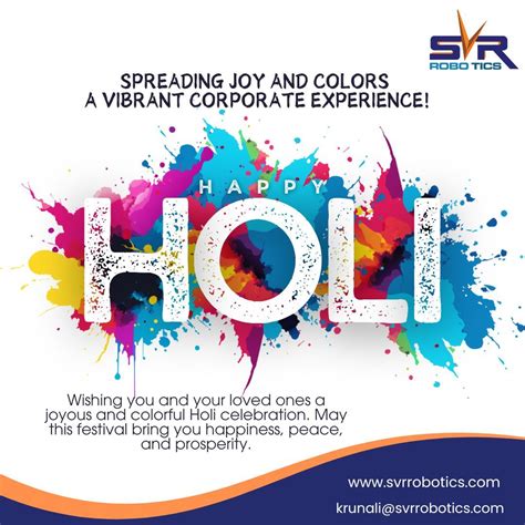 Happy Holi From Svr Robotics Pune Wishing You A Colorful And Joyful Svr Robotics