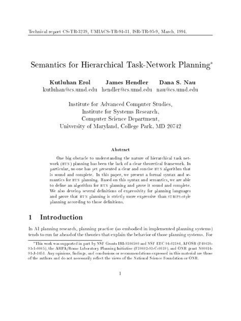Planning Hierarchy And Semantics 2 Pdf Model Theory Semantics