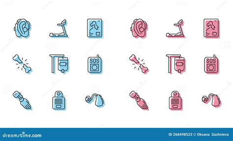 Set Line Prosthesis Hand Intercom Hearing Aid Iv Bag Press Sos