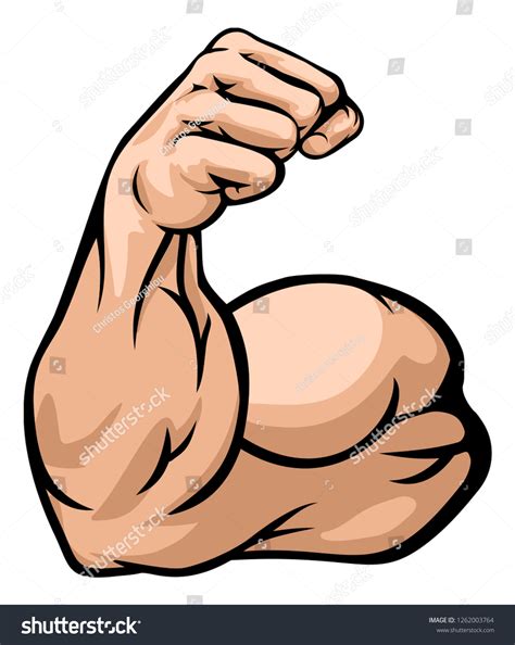 Strong Arm Showing Biceps Muscle Illustration Stock Vector Royalty