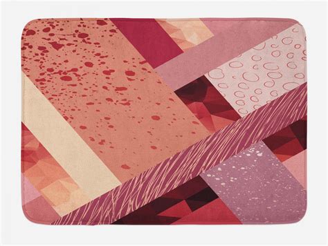 Abstract Bath Mat Abstract Art Style Geometric Theme Modern And Artistic Design Print Non Slip
