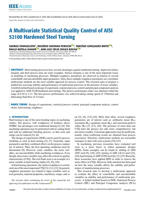 Pdf A Multivariate Statistical Quality Control Of Aisi 52100 Hardened Steel Turning