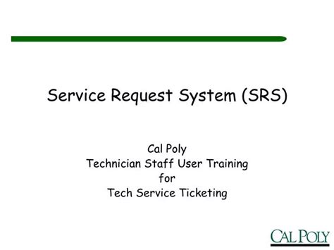 PPT Service Request System SRS PowerPoint Presentation Free Download ID