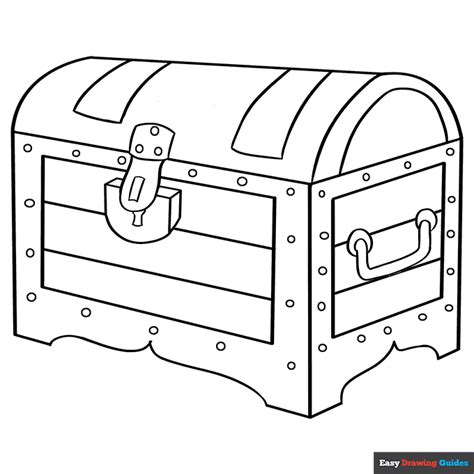 Treasure Chest Coloring Page Easy Drawing Guides