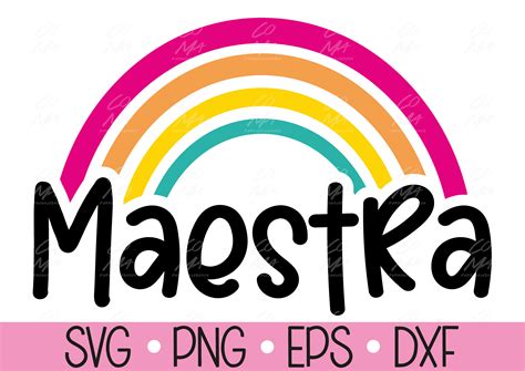 Svg Maestra Arcoiris Etsy México