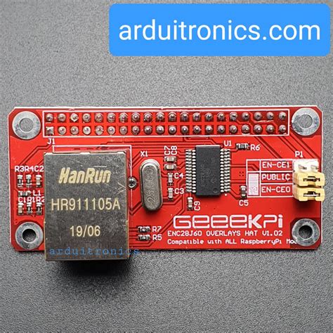 enc28j60 ethernet network module overlay hat v1 02 for raspberry pi