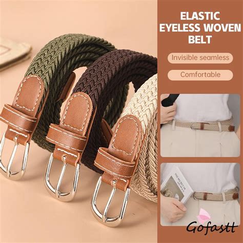 Jual Sabuk Elastis Tenun Tak Terlihat Mulus Tanpa Lubang Tanpa Punching Pria Wanita Sabuk