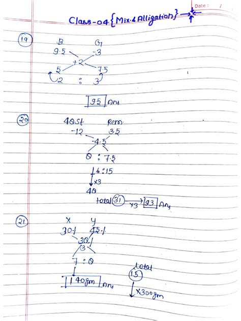 152 Mixture And Alligation Class Notes 4 Pdf