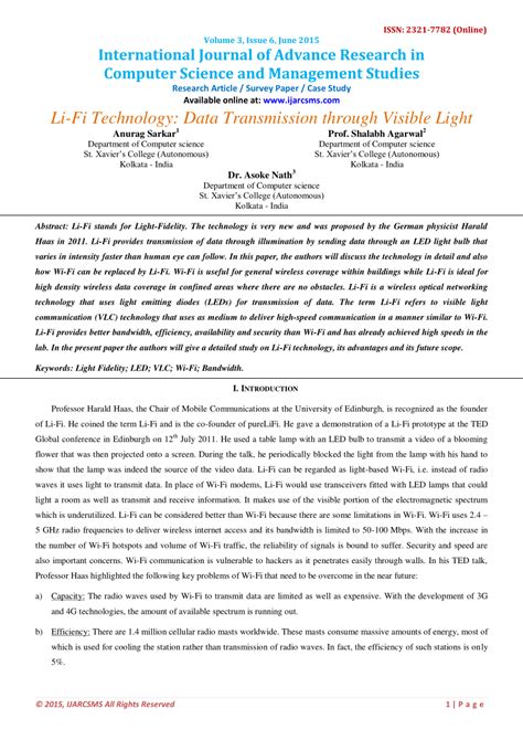 PDF Li Fi Technology Data Transmission Through Visible Light