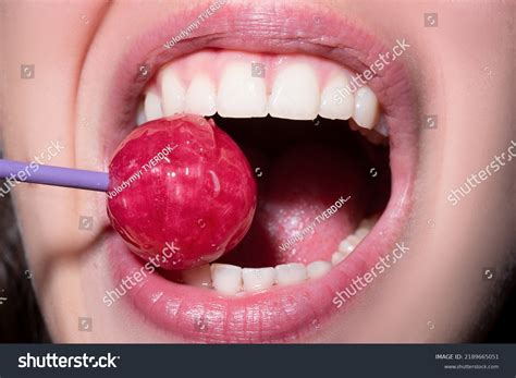 Sexy Red Lips Candy Print Red Stock Photo 2189665051 Shutterstock