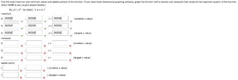 Solved Find The Local Maximum And Minimum Values And Saddle